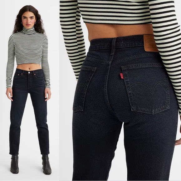 Levi's | Jeans | Nwt Levis Wedgie Icon Fit Ankle Tapered Leg High Rise Jeans In Black Size 27 ...